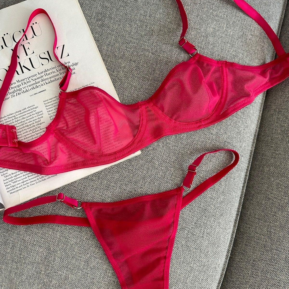 Dark Pink Underwire Bra Set – Swordslife