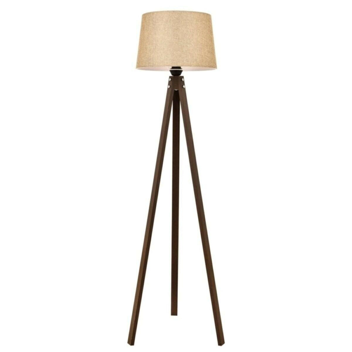 3 Leg Floor Lamp Tripod Leg Three Leg Wooden Lampshade Conical Fabric ...