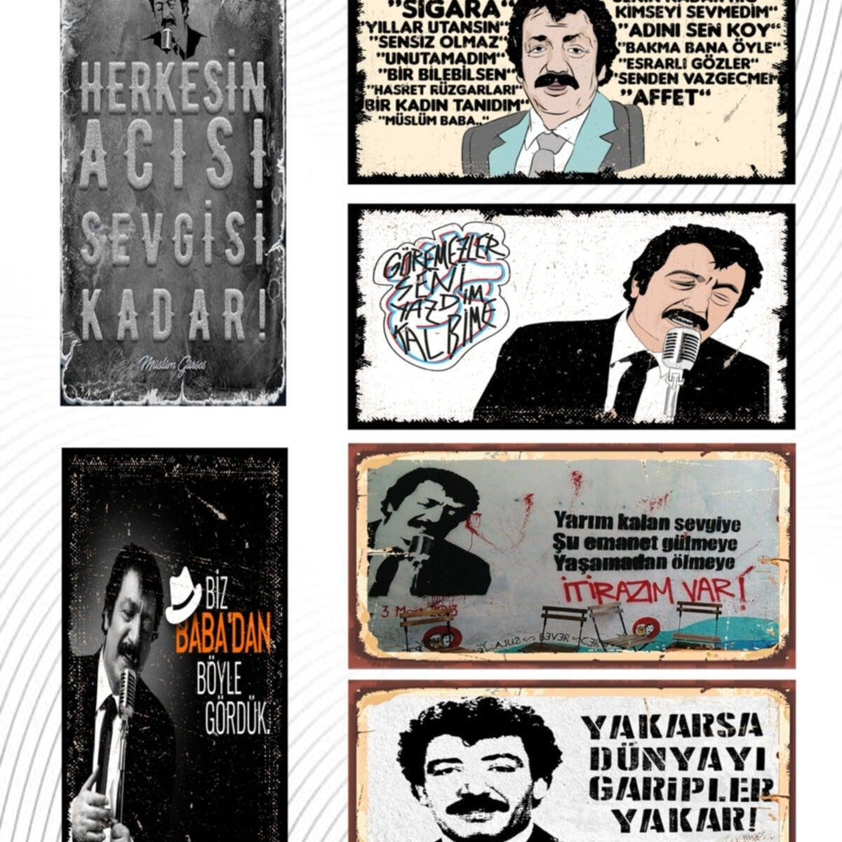 Muslum Gurses 6 Piece Wooden Wall Poster Set - Hbb Special Series ...