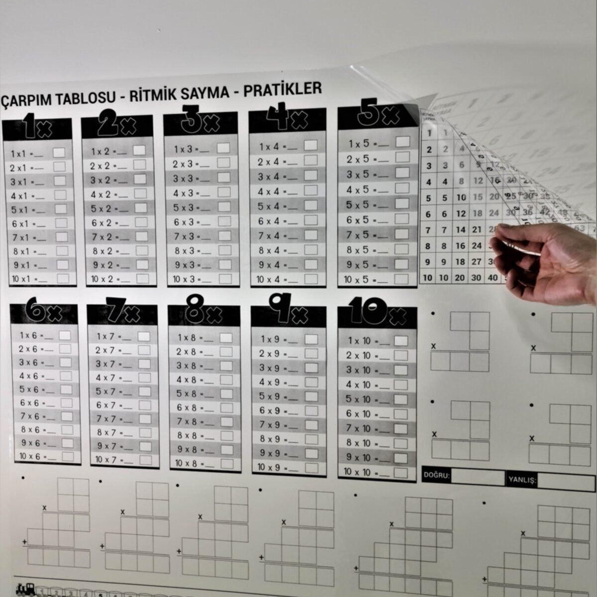 Practical Multiplication Table Paper Board 100X100 Cm + 2 Refillable W ...