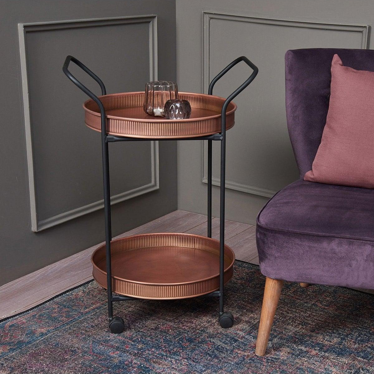 Round Service Trolley Copper – Swordslife