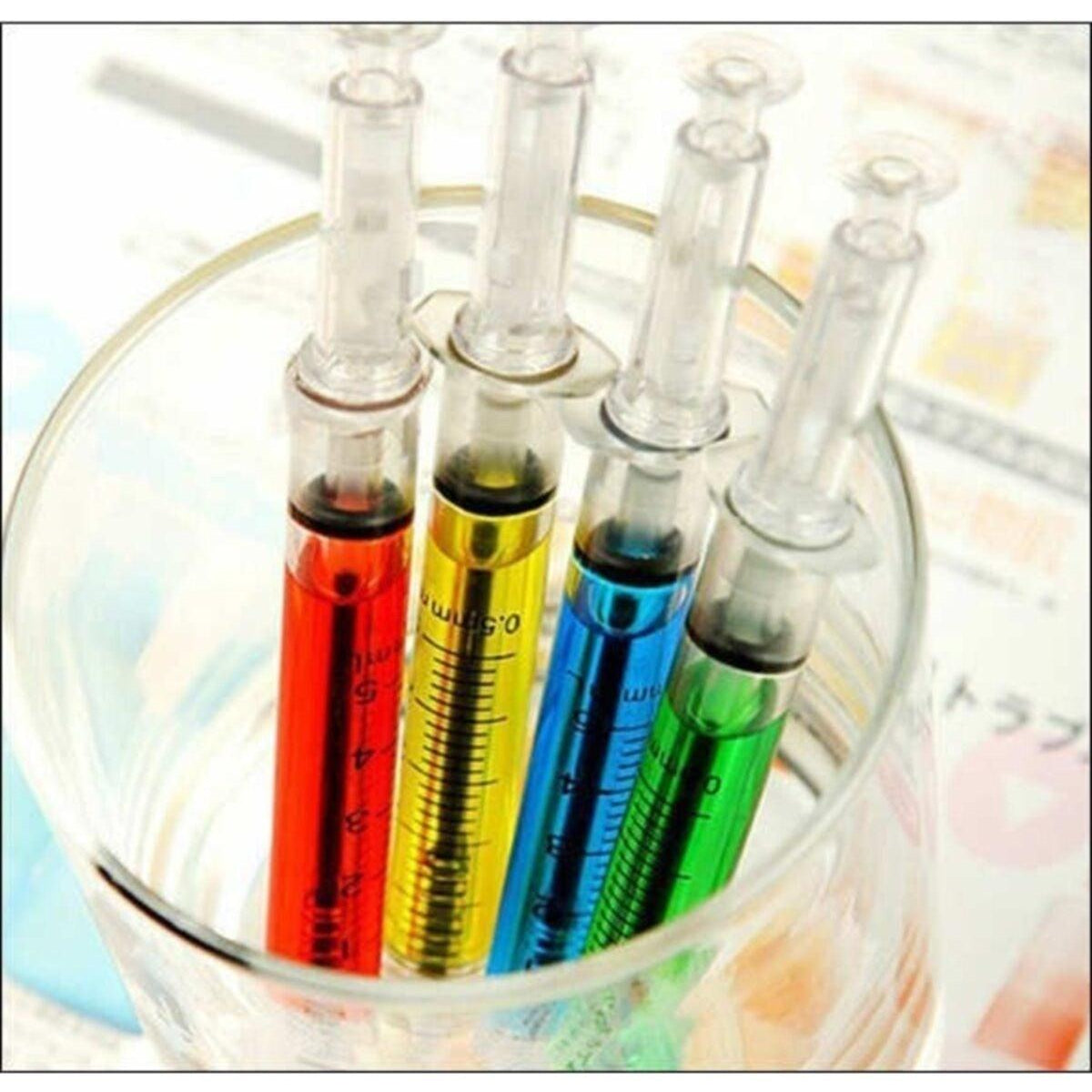 Syringe Model Ballpoint Pen Set Of 4 Red-Yellow-Blue-Green – Swordslife